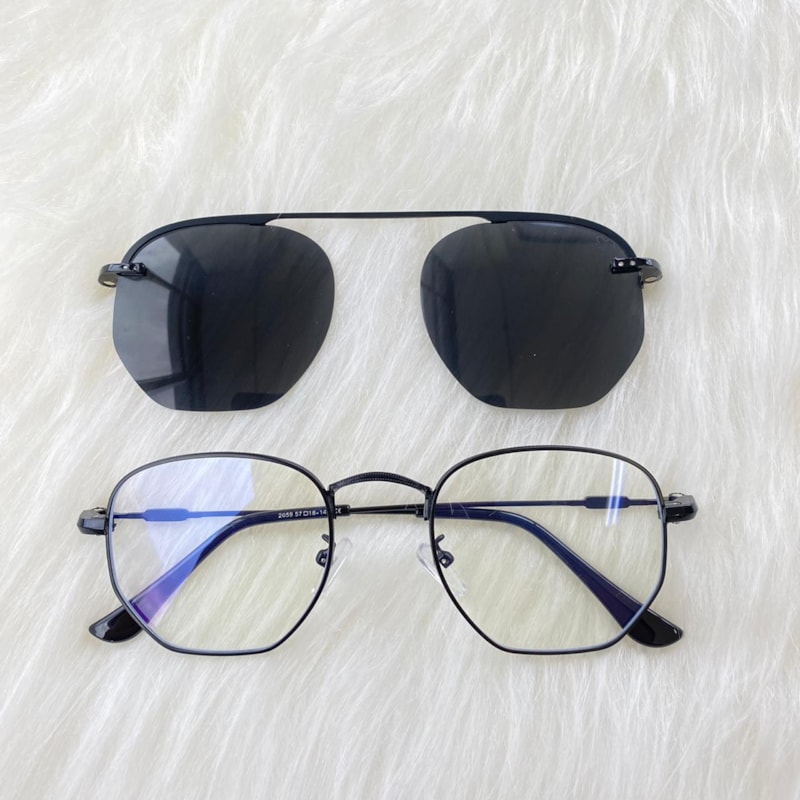 Armação para Grau 2 em 1 Hexagonal Egon - Loja 99 Óculos